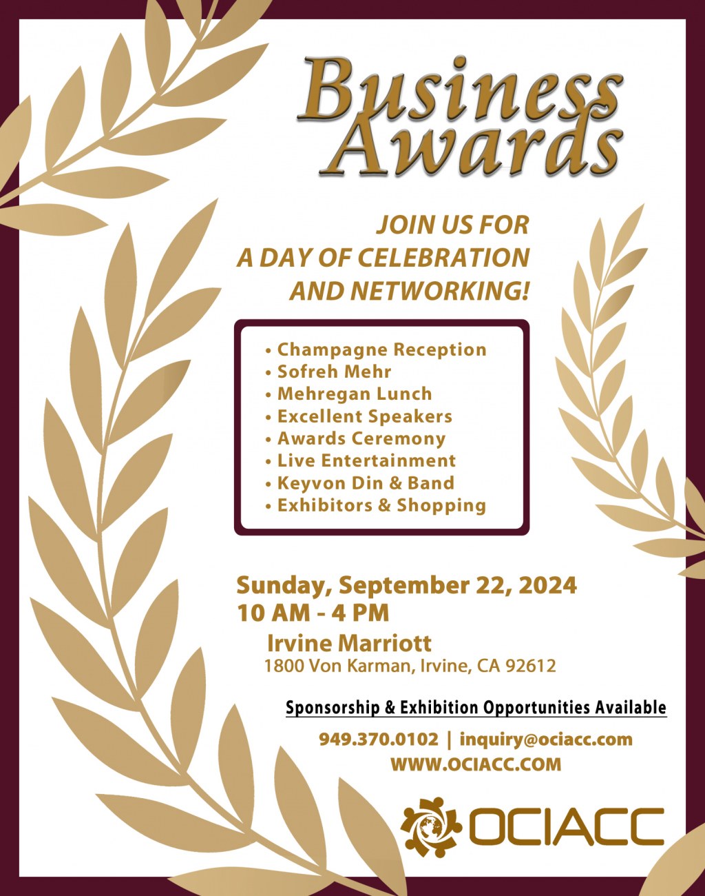 2024 Business Award Exhibitor Access Table – OCIACC